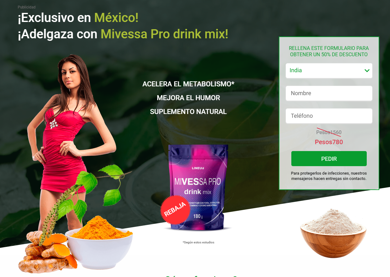Mivessa Pro drink mix :Polvo, Reseñas, Precio, Original, Obras, Comprar