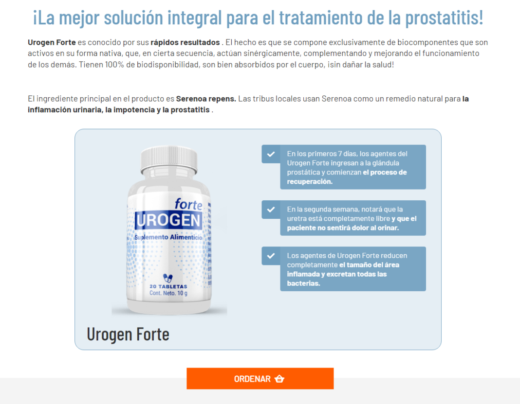Urogen Forte : CÃ¡psula, ReseÃ±as, Precio, Original, Obras, Comprar