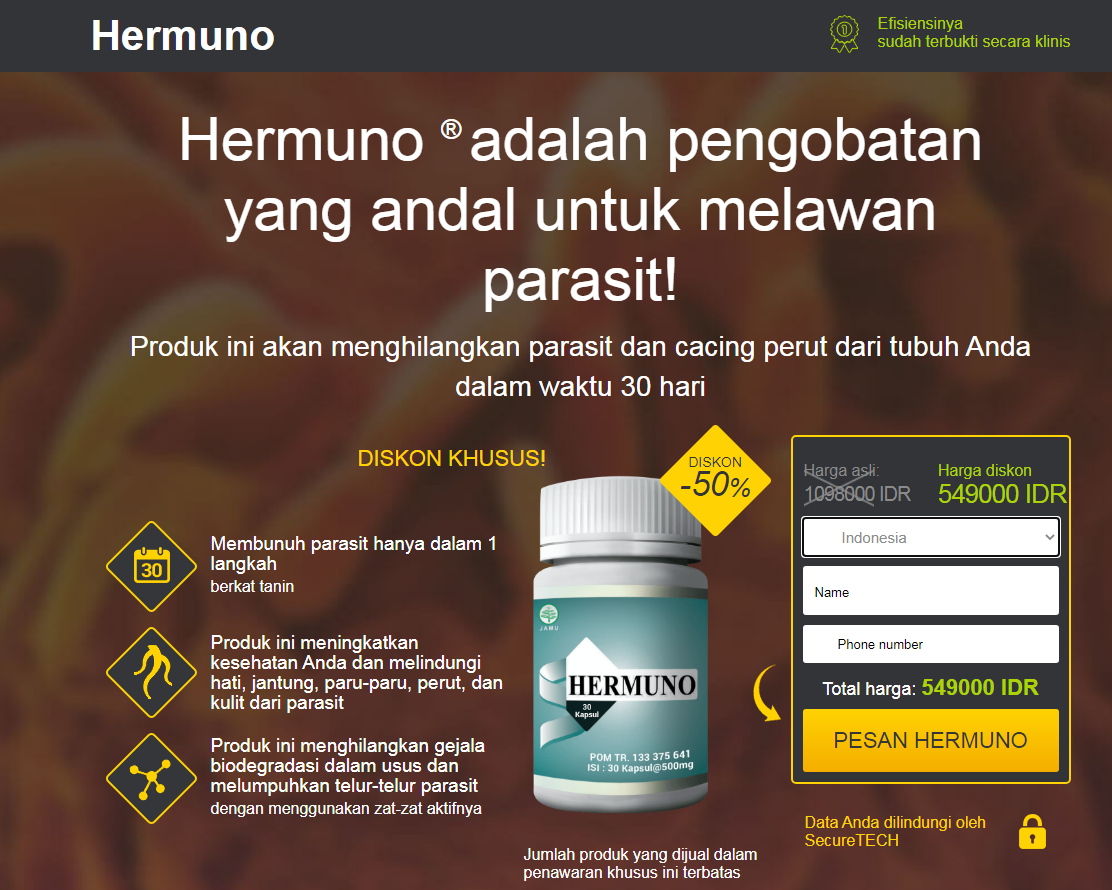 Hermuno : Kapsul, Ulasan, Bahan, Harga, Efek Samping, Asli, Manfaat