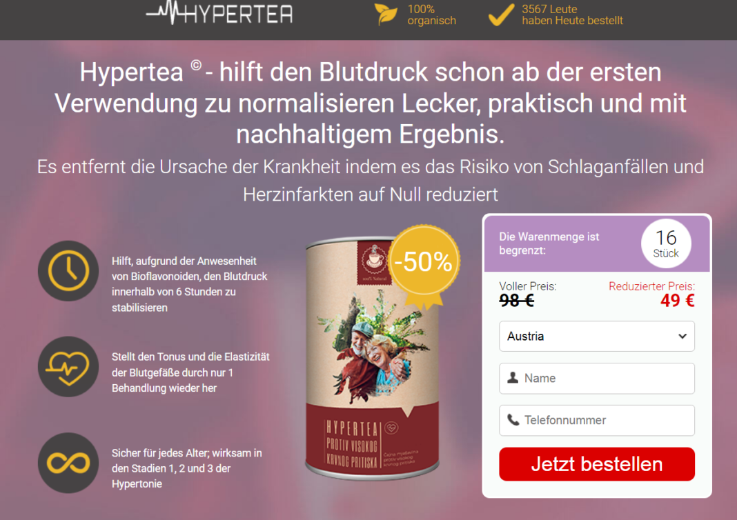 Hypertea : Tee, Bewertungen, Werke, Preis, Zutaten, Vorteile, Kaufen