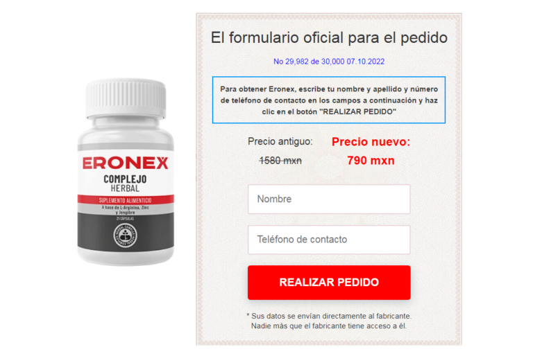 Eronex: Precio, reseÃ±as, cÃ¡psula, Ingredientes, Opiniones, original ...