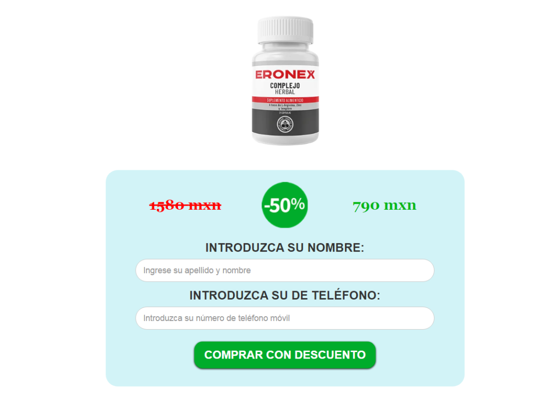 Eronex: Precio, reseÃ±as, cÃ¡psula, Ingredientes, Opiniones, original ...