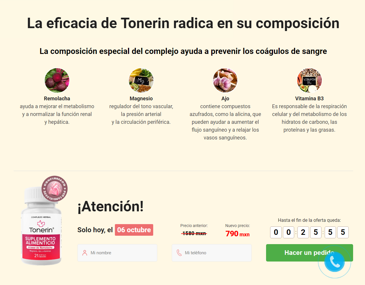 Tonerin : CÃ¡psula, ReseÃ±as, Precio, Ingredientes, Original, Comprar