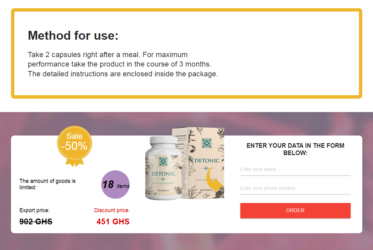 Detonic : Capsule, Reviews, Price, Works, Ingredients, Original, Buy