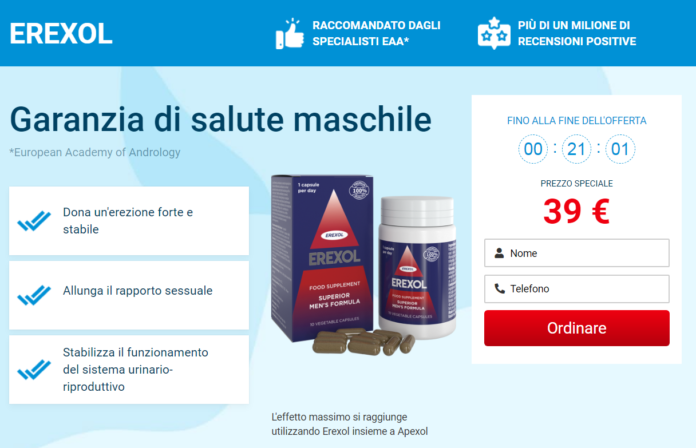 Erexol + Apexol: Benefici, ingredienti, capsula, Prezzo recensioni ...