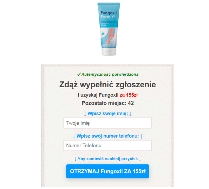 Fungoxil Forte : Krem, Opinie, Cena, Żel, skarga, Gdzie kupić, Skład