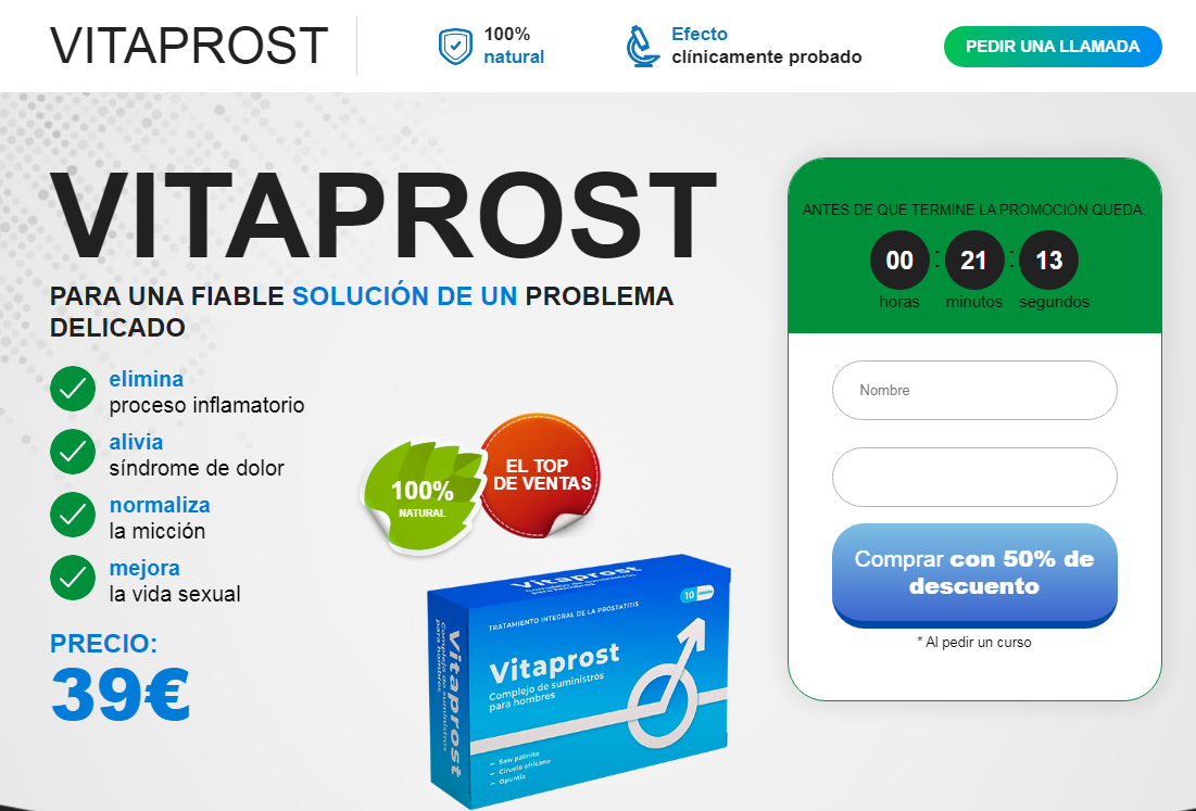 Vitaprost: Cápsula, Reseñas, Precio, Obras, Ingredientes, Comprar