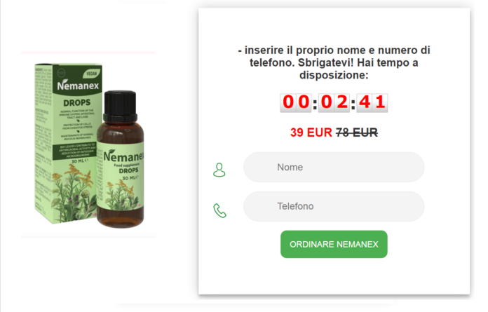 Nemanex drop 100% Sicuro Ed Efficace-recensioni-prezzo-Italia!!