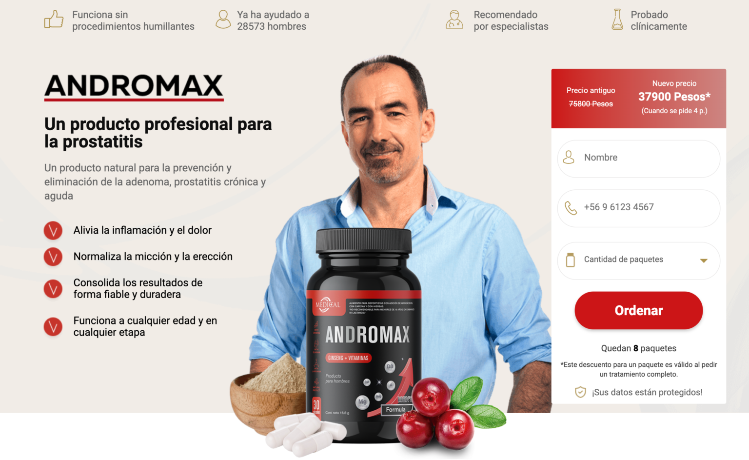 Andromax : Cápsula para Próstata con ingredientes naturales- Chile