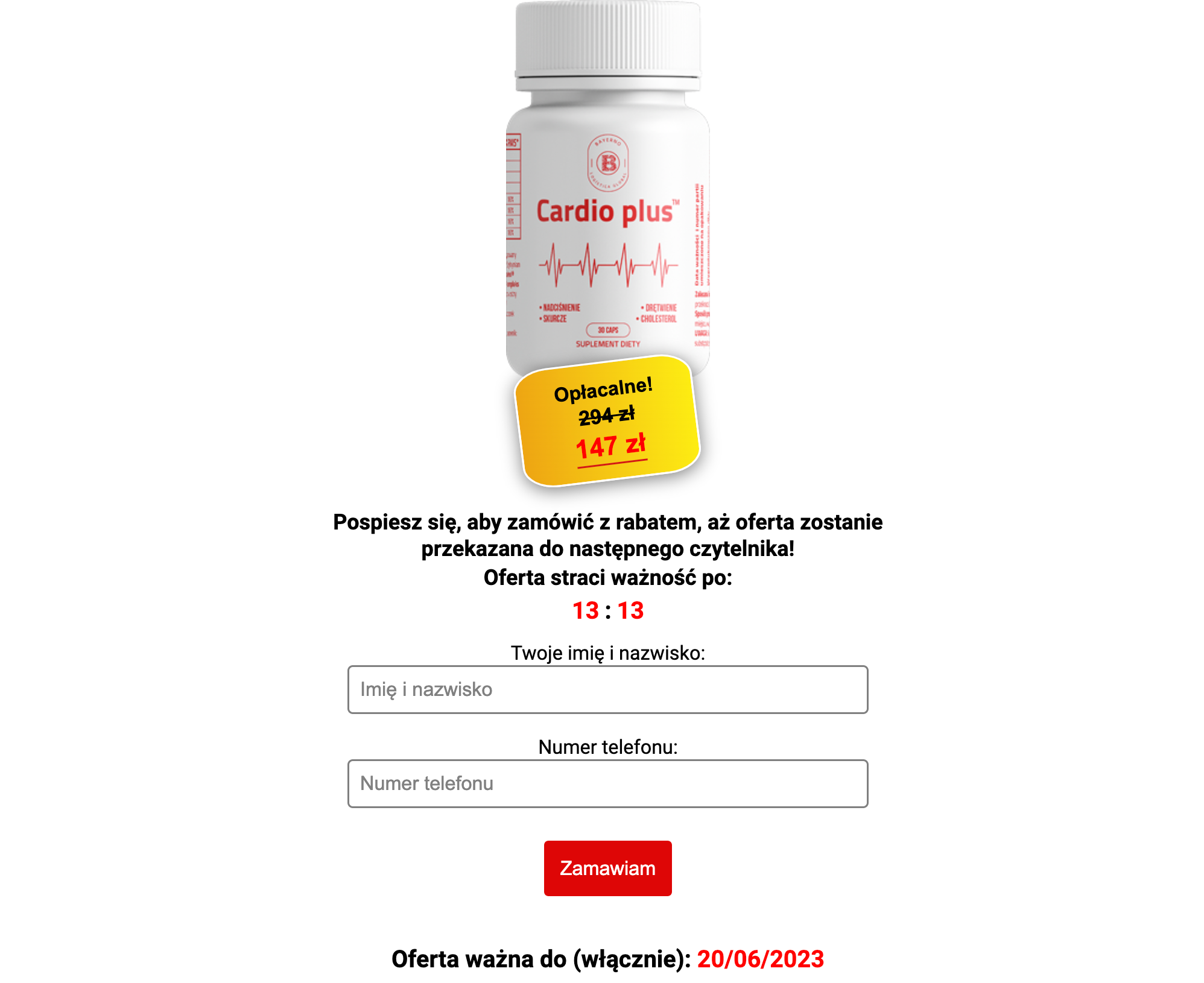 Cardio Plus : KapsuÅ‚ka na nadciÅ›nienie z naturalnymi skÅ‚adnikami-Poland