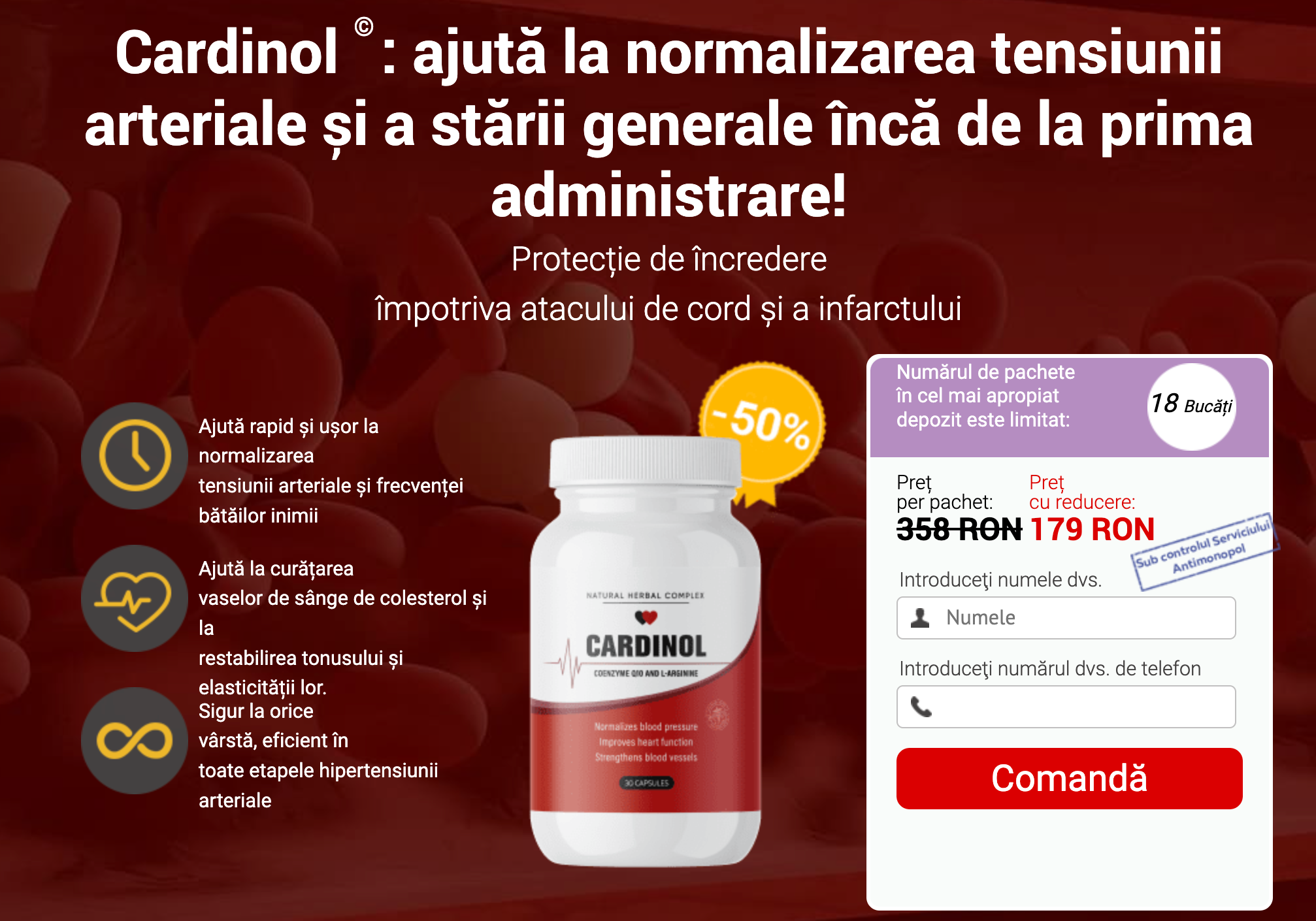 Cardinol : Capsulă pentru hipertensiune arterială -Recenzii-Preț-Romania