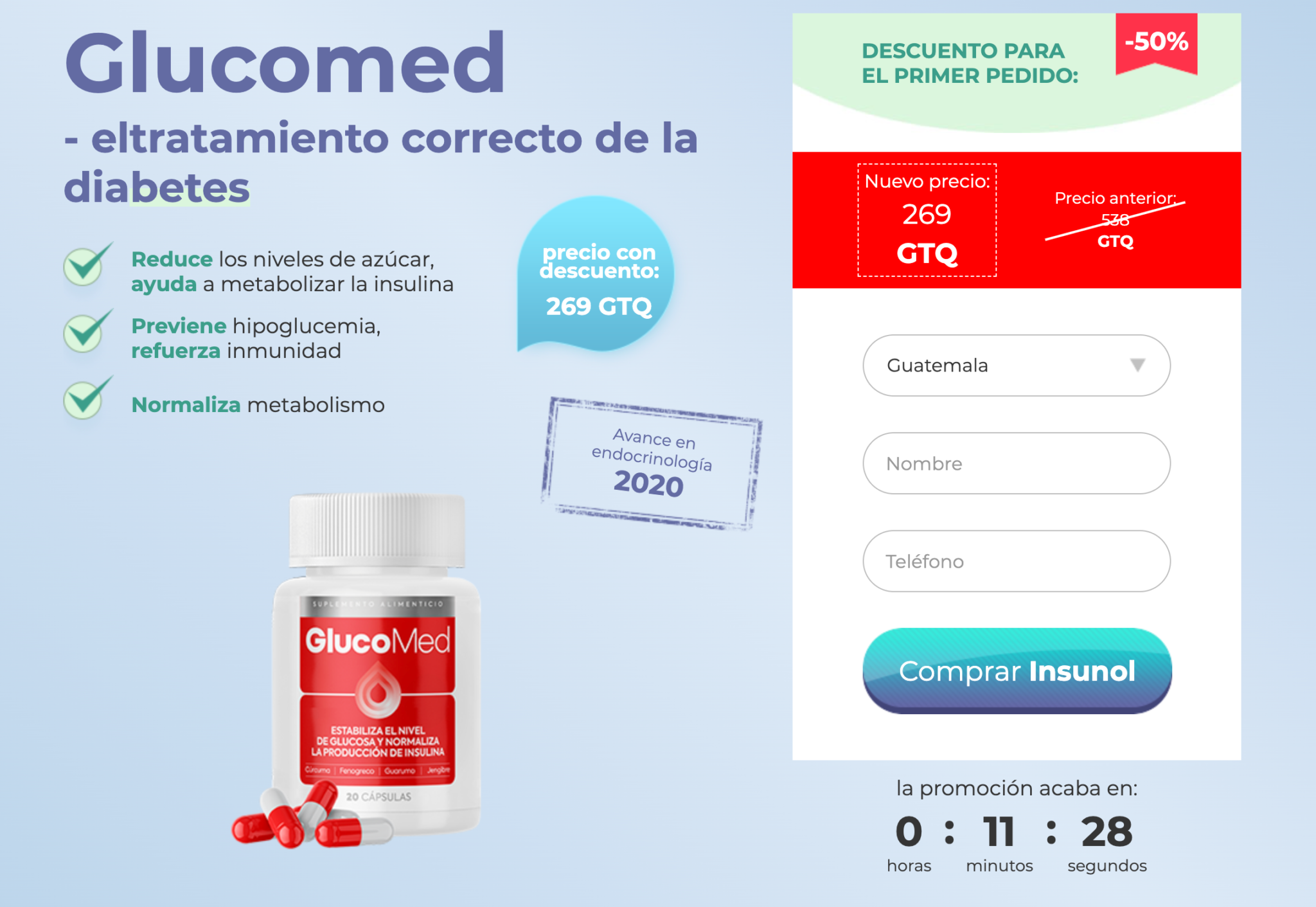 Glucomed : Segura y efectiva -DÃ³nde comprar? -Opiniones-Guatemala