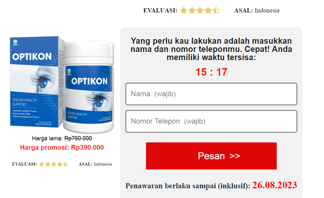 Optikon : Kapsul untuk mata dengan bahan alami-Manfaat-Indonesia