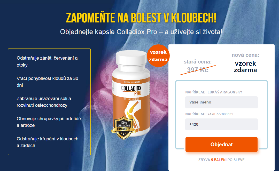 Colladiox Pro : Kapsle proti bolesti kloubů-Recenze-Cena-Czech Republic